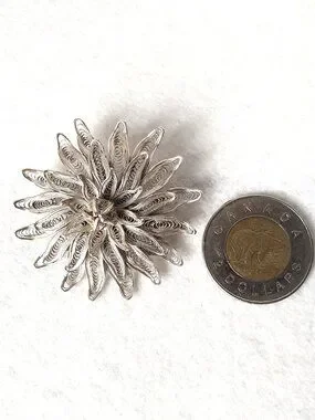 Jewelry | Exquisite Vintage European 80 Silver Filigree Dahlia Flower ...